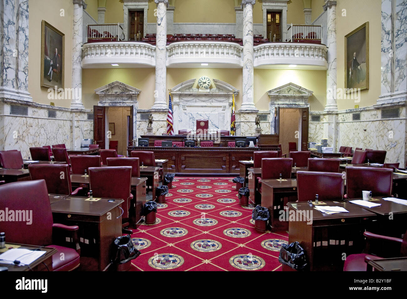 The historic House Chamber of Maryland State House and State Capitol ...