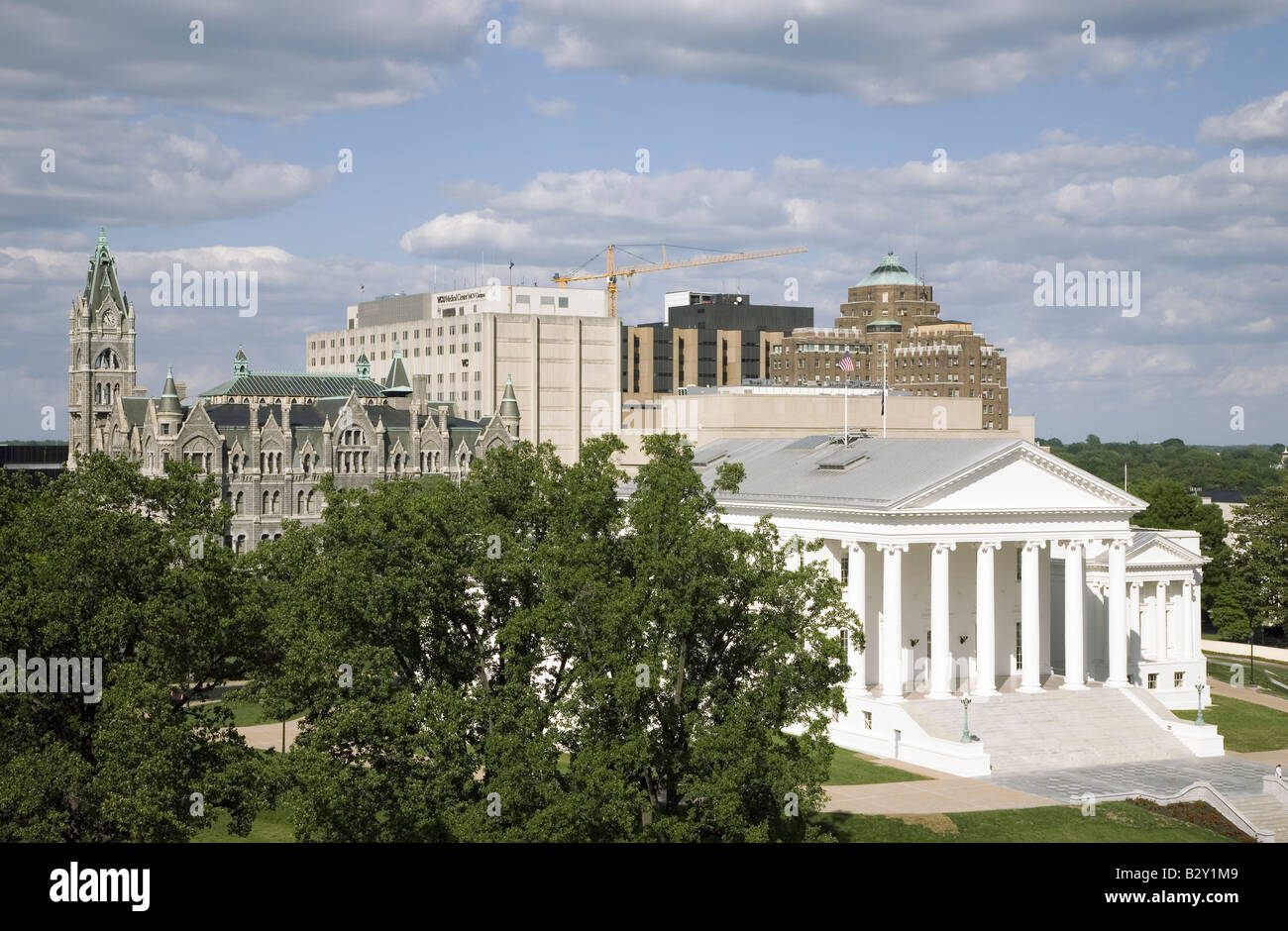 Aerial view of the 2007 restored VA State Capitol, designed by Thomas ...