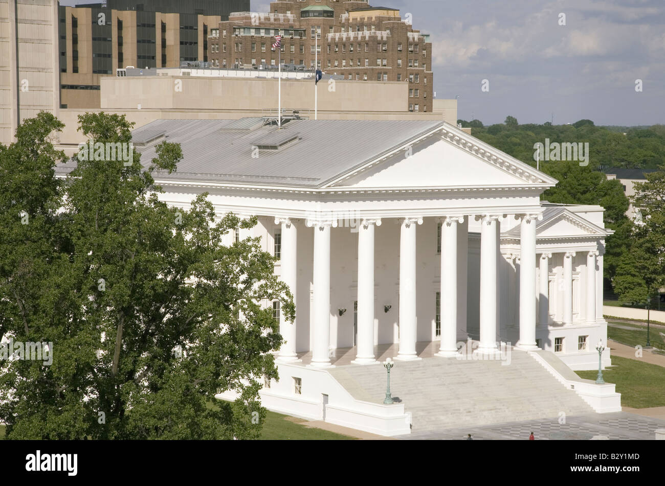 Aerial view of the 2007 restored VA State Capitol, designed by Thomas ...