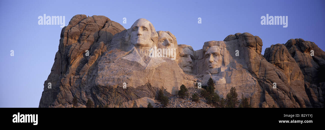 Sunrise panoramic image of Presidents at Mount Rushmore National ...