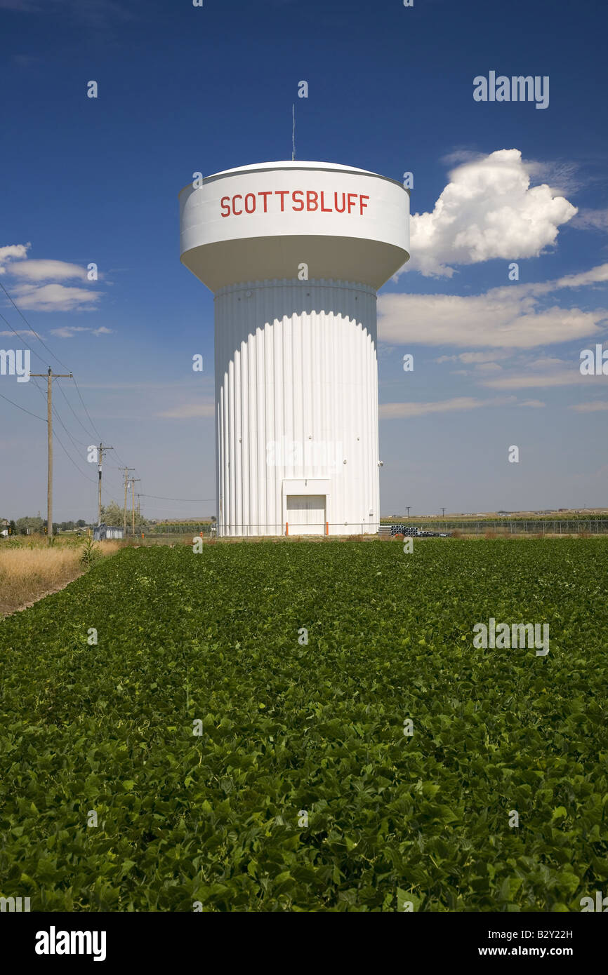 A water tower announcing scottsbluff hi-res stock photography and ...