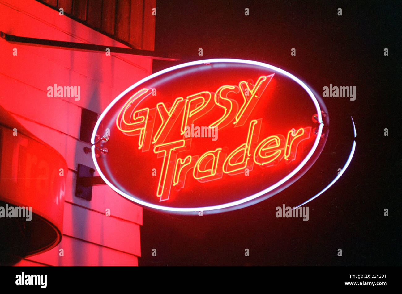 Gypsy Trader Neon Sign Seattle Washington North America Stock Photo - Alamy