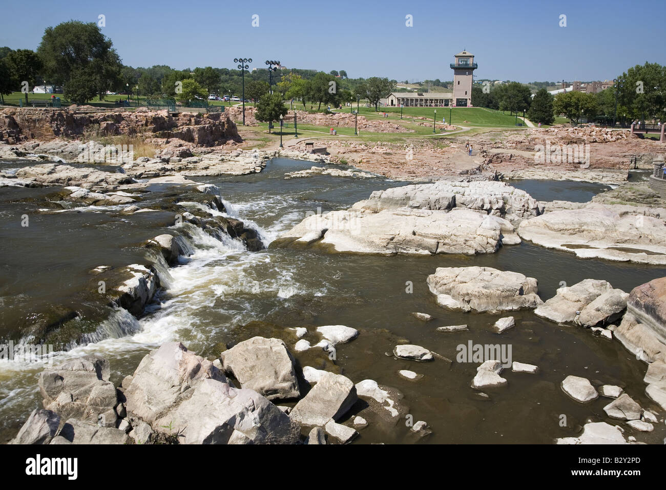Sioux Falls Waterfall on the Big Sioux River, Sioux Falls, South Dakota ...