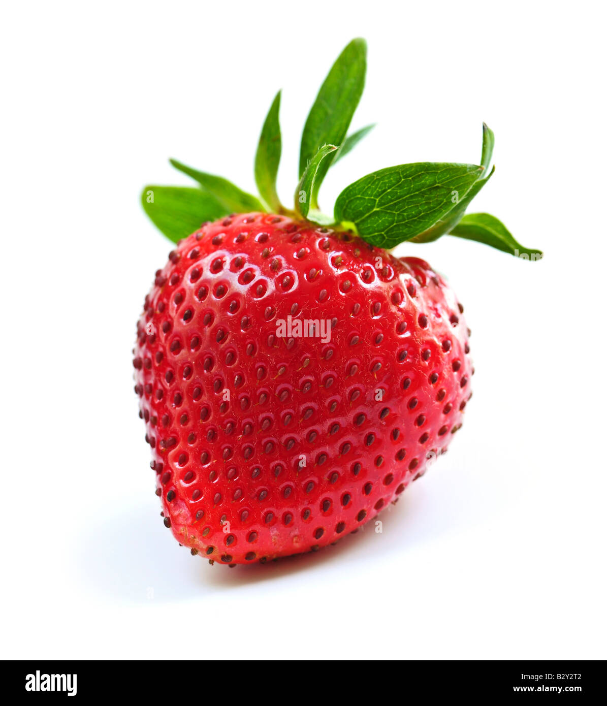Single fresh strawberry isolated on white background Stock Photo - Alamy