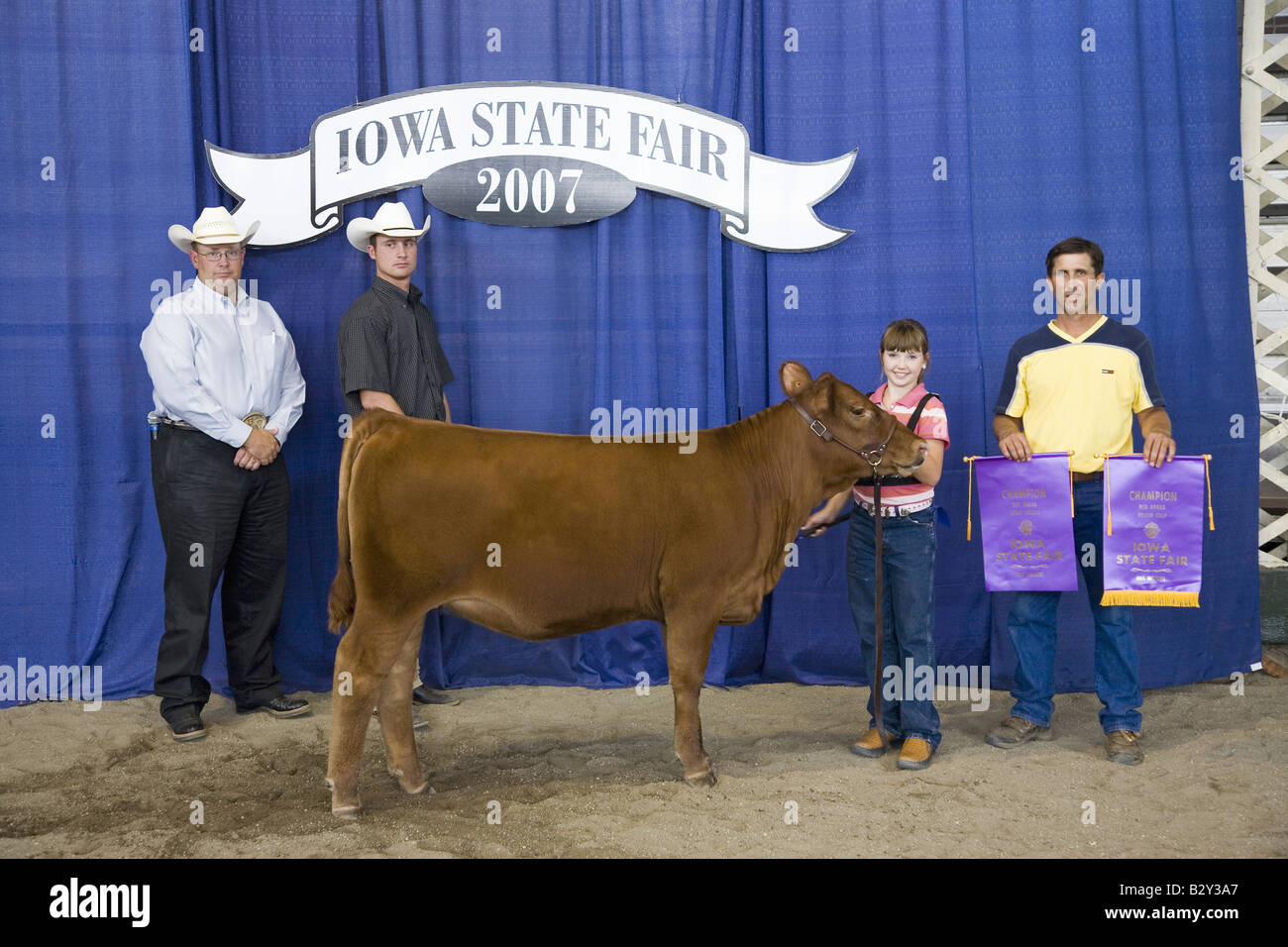 Child winner of Cow Competition at Iowa State Fair, Des Moines, Iowa ...