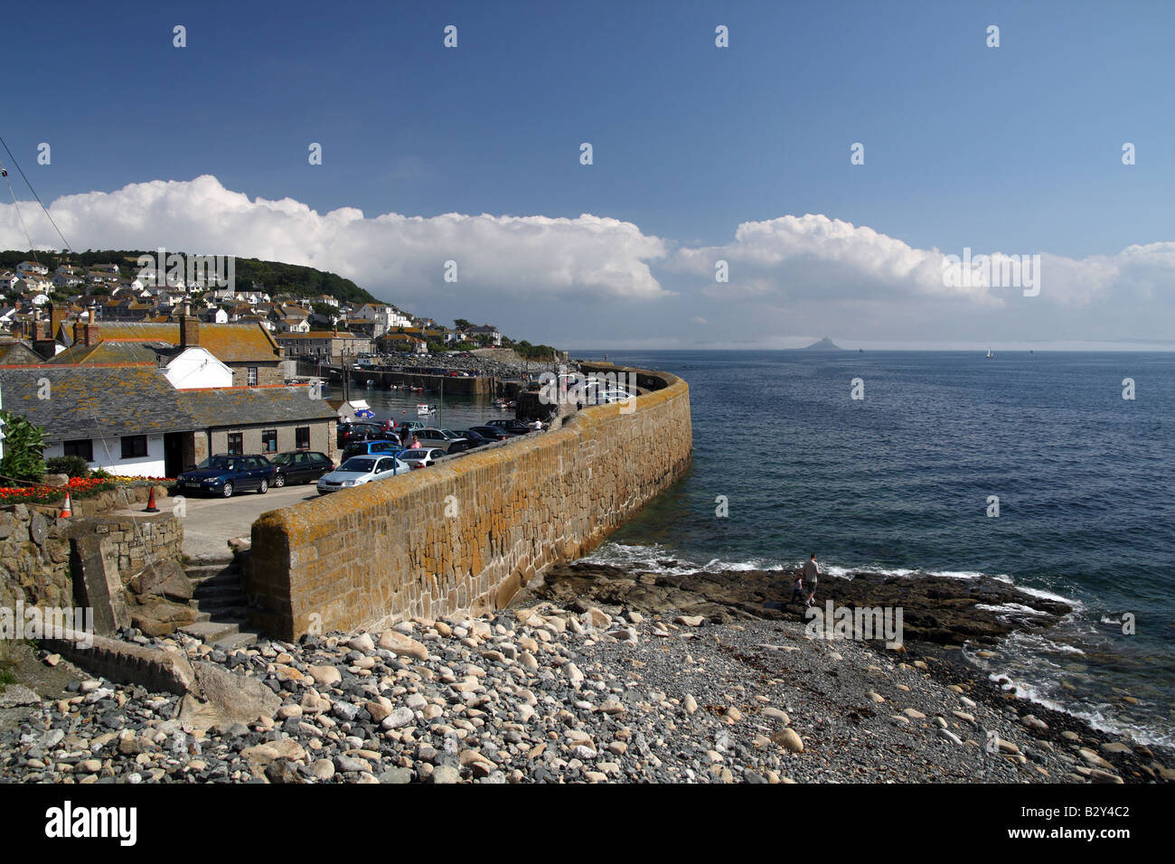 The historic fishing village of Mousehole in Cornwall in England and ...