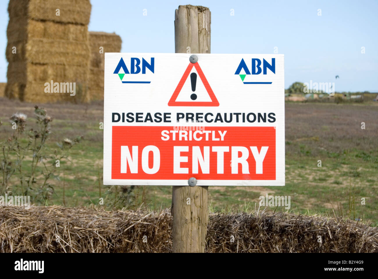 Warning Sign for Disease Precautions Stock Photo - Alamy
