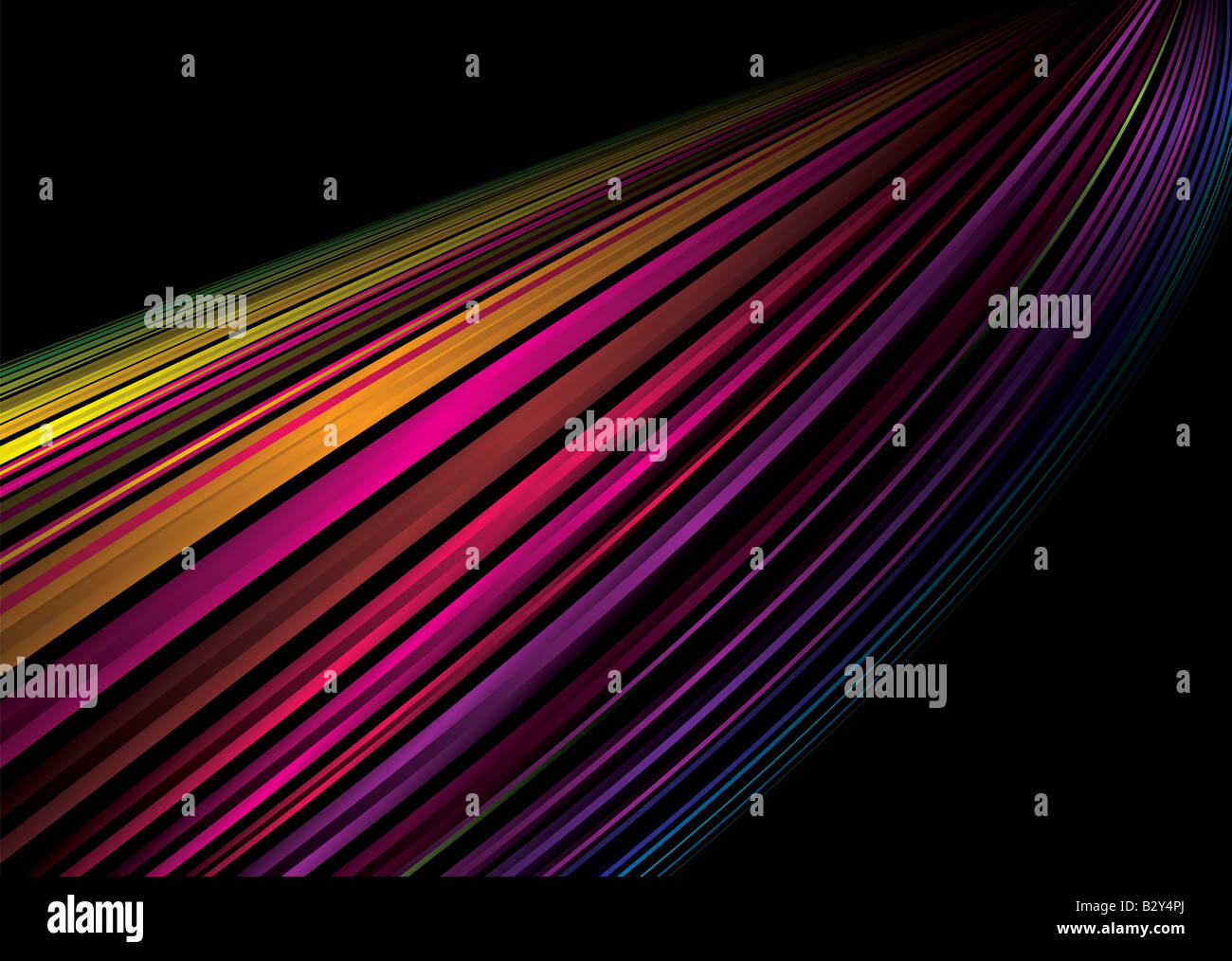 Abstract illustrated rainbow background with a black backdrop Stock ...