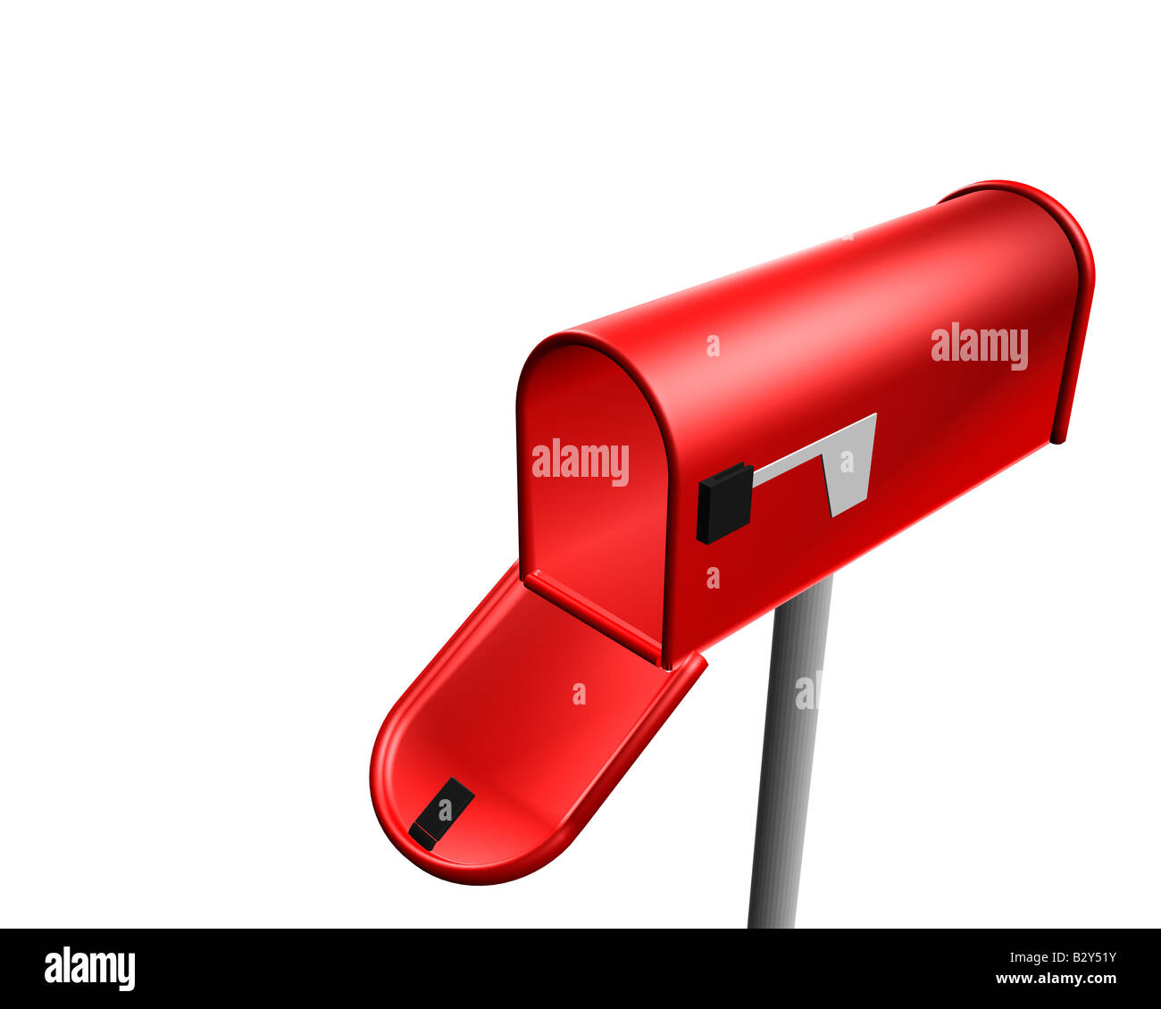 mailbox red on white background Stock Photo - Alamy