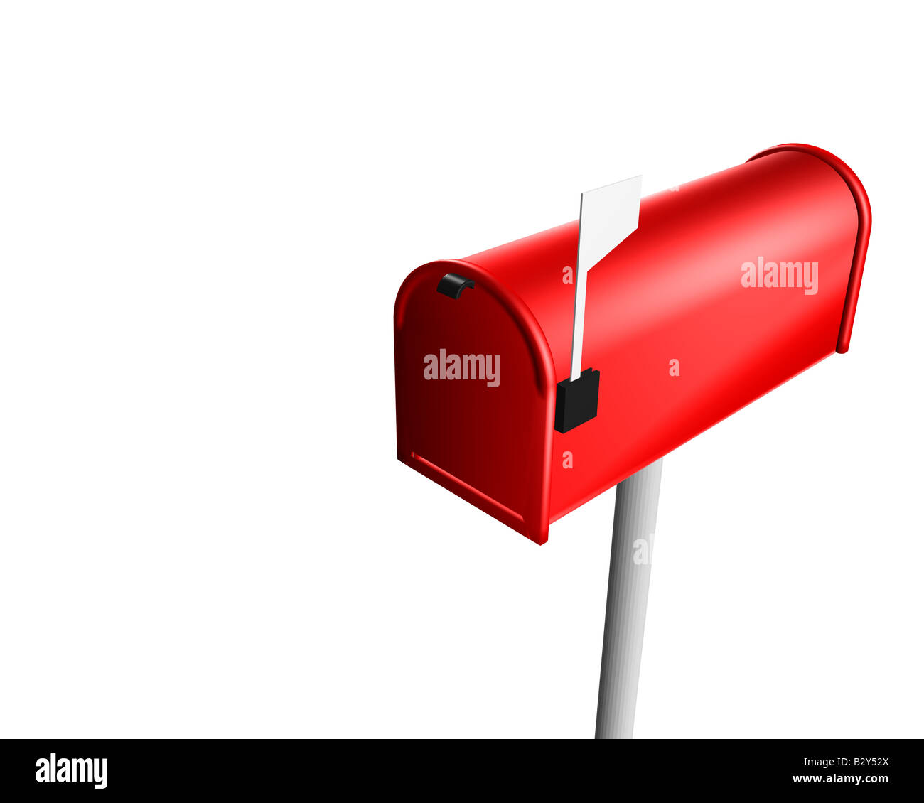 mailbox red on white background Stock Photo - Alamy