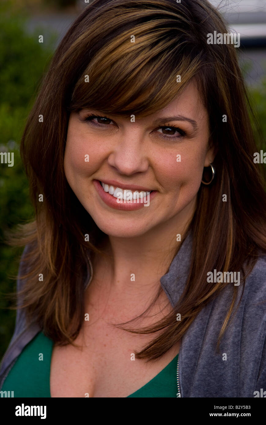 Attractive southern lady with great dimples and smile portrait in ...