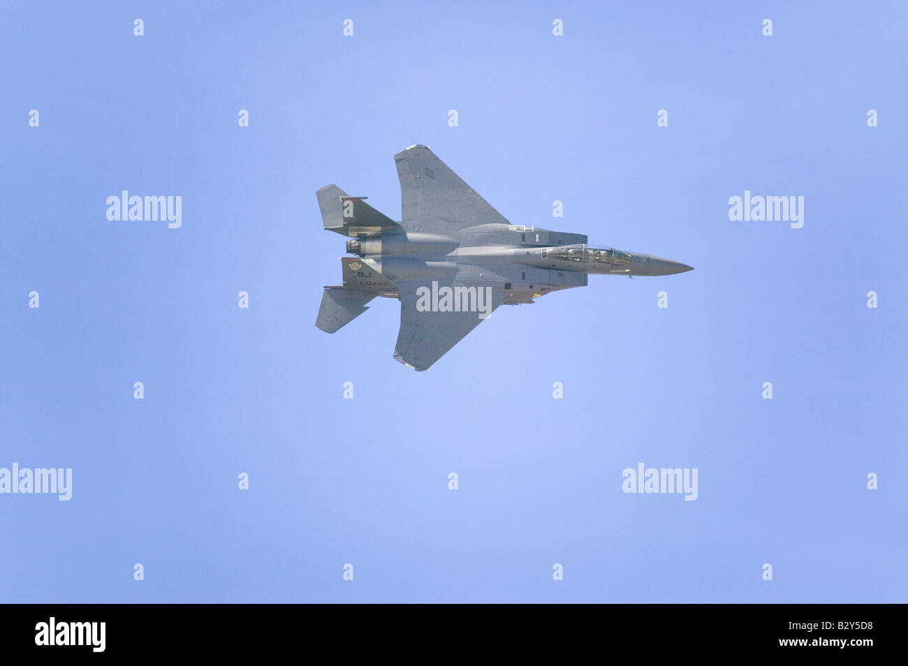 US Air Force F-22A Raptor Jet Fighter flying at the 42nd Naval Base ...