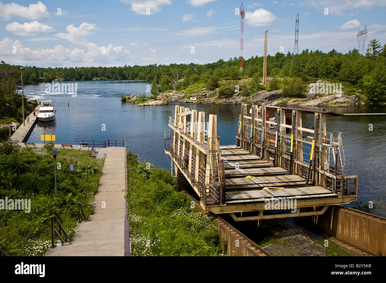 Marine railway boat carriage at Big Chute, Ontario, Canada Stock Photo ...