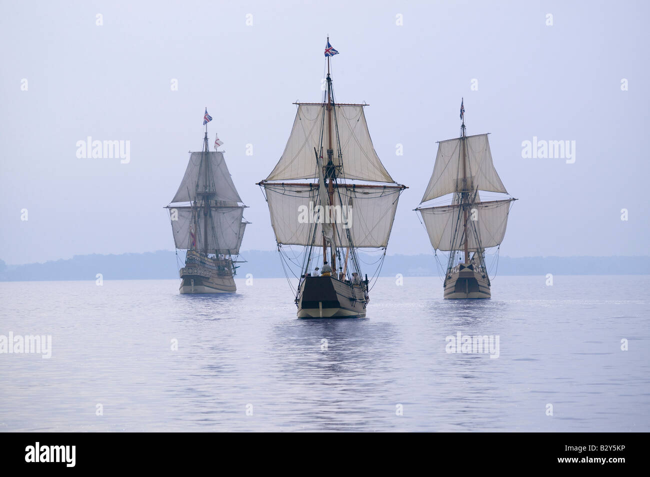The Susan Constant, Godspeed and Discovery, re-creations of the three ...