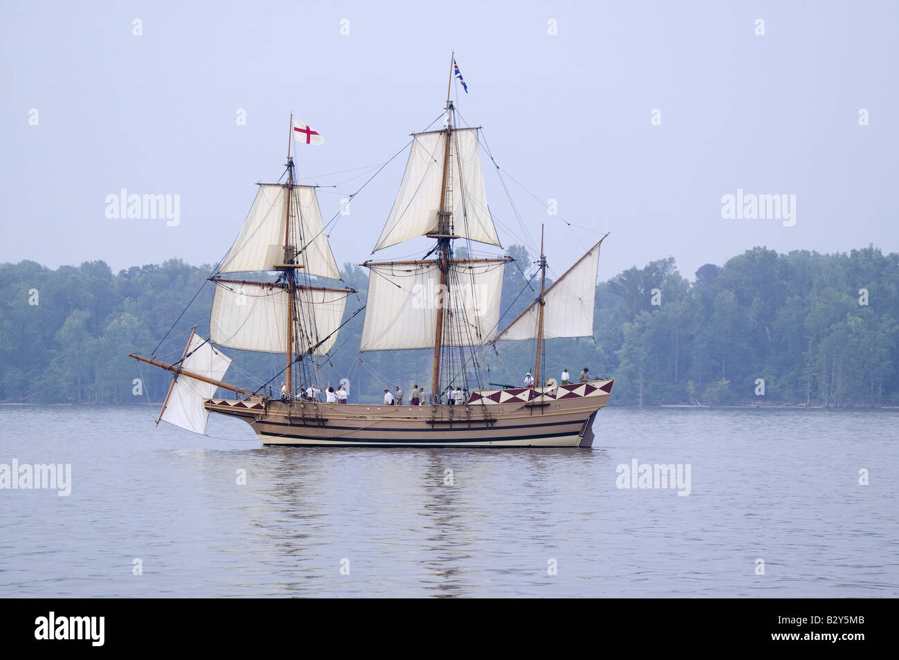 The Susan Constant, Godspeed and Discovery, re-creations of the three ...