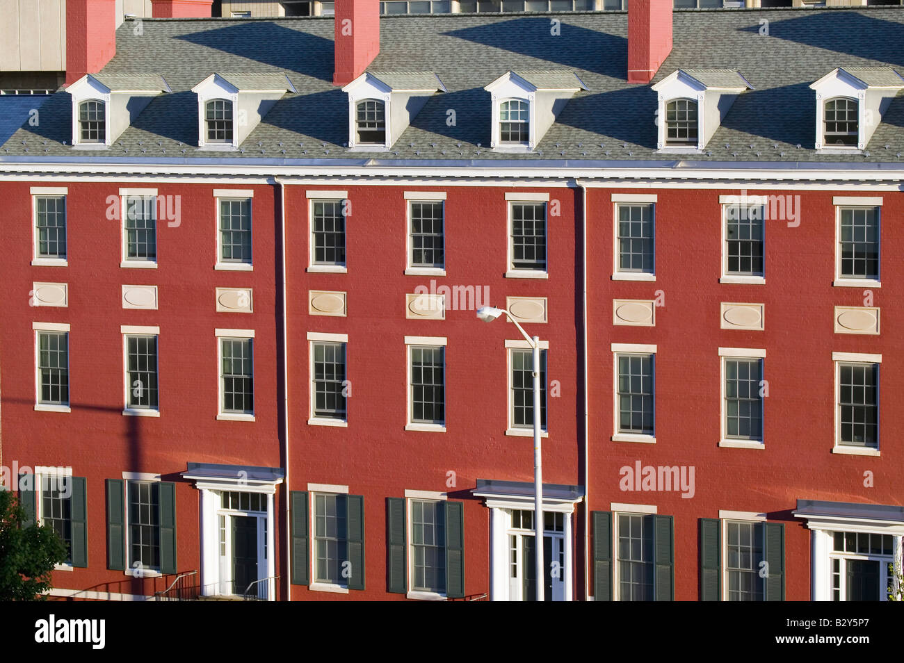 Renovated red-brick town homes, known as "Row Houses," of downtown ...