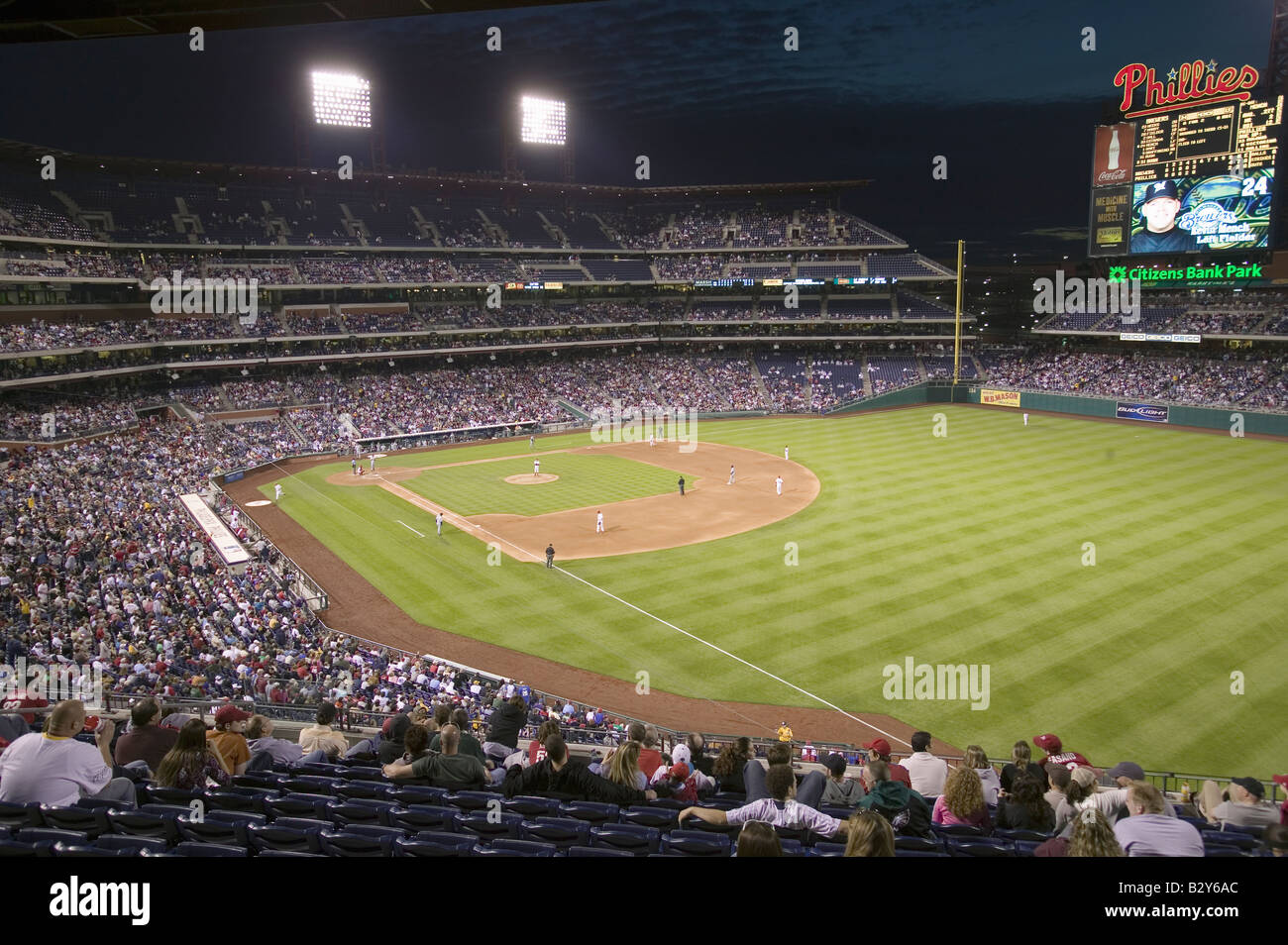 Panoramic view of 29,183 baseball fans at Citizens Bank Park ...