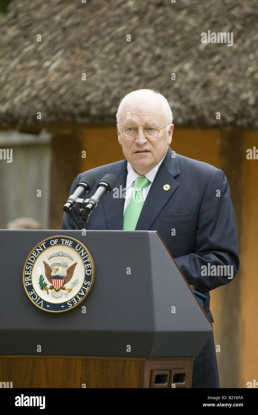 Vice President Dick Cheney speaking during ceremony at James Fort ...