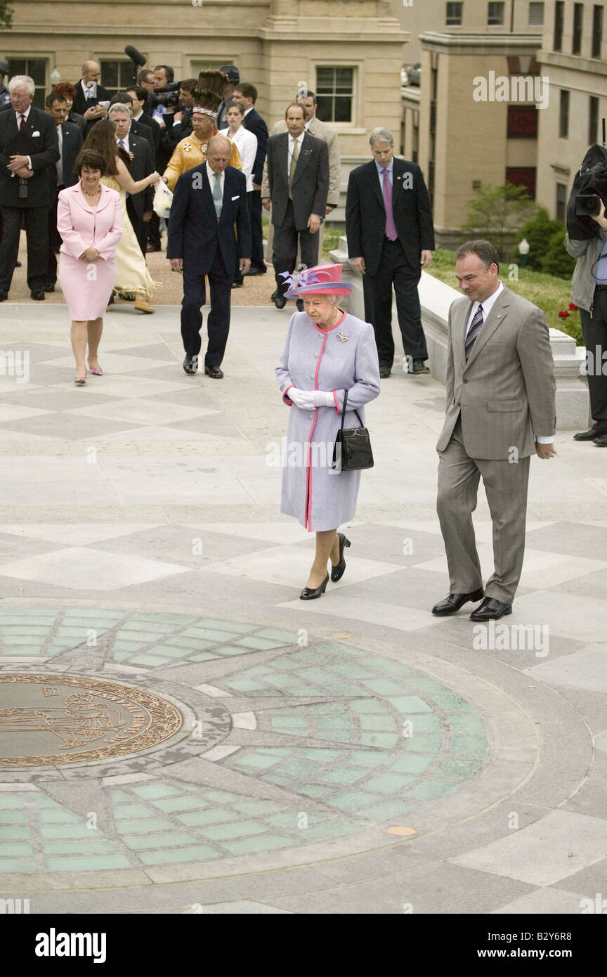 Queen Elizabeth II, Queen of England and VA Governor Timothy M. Kaine ...