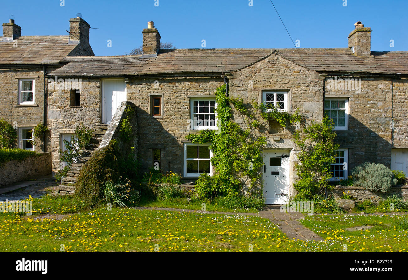 Houses in Thornton Rust, a village in Wensleydale, Yorkshire Dales ...