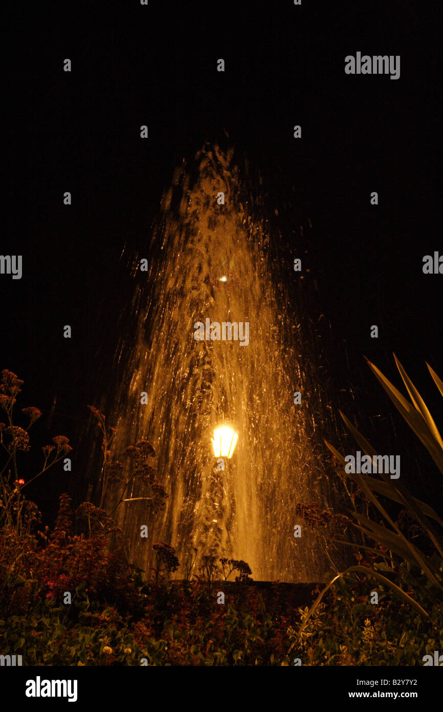public fountain by night, Tunja, Boyacá, Colombia, South America Stock ...