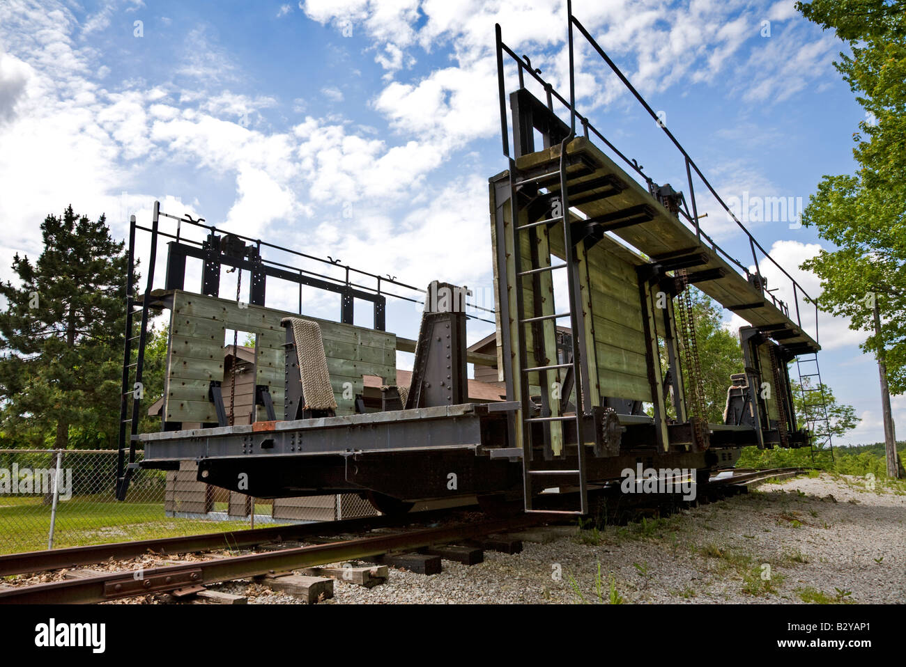 The original marine railway boat carriage at Big Chute, Ontario, Canada ...