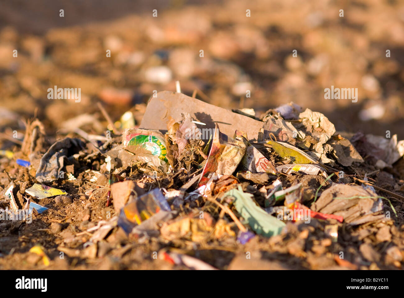 Litter on banks of Yamuna River, Agra City, Uttar Pradesh, India ...