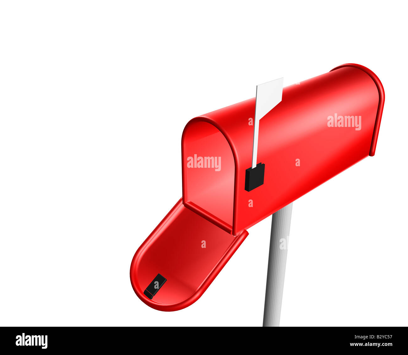 mailbox red on white background Stock Photo - Alamy