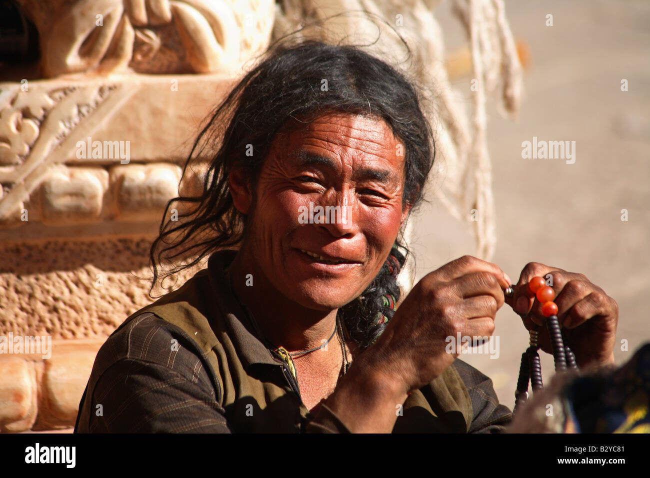 Tibetan Man in Dege,Sichuan Province China Stock Photo - Alamy