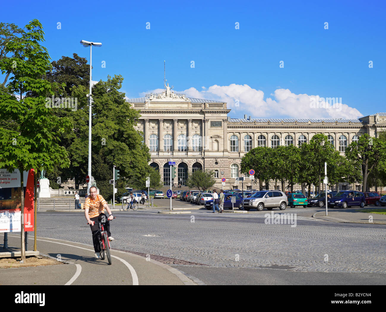 CYCLIST AND PALAIS UNIVERSITAIRE UNIVERSITY BUILDING BUILT BY OTTO ...