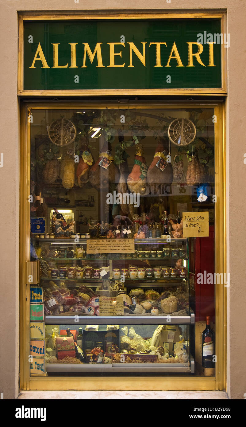 Shop window display in Florence, Tuscany Stock Photo - Alamy