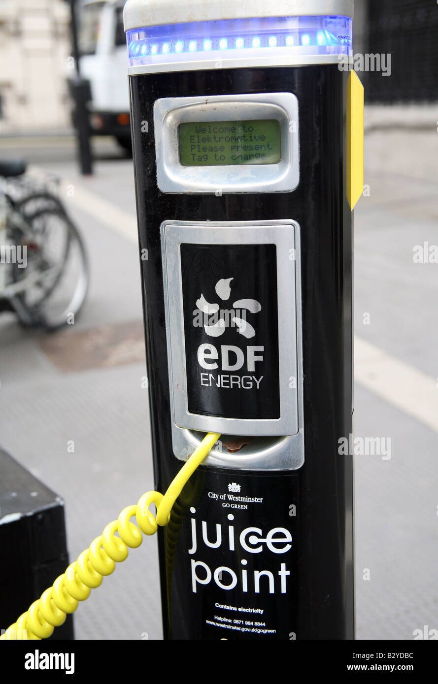 Electric car juice point in hi-res stock photography and images - Alamy