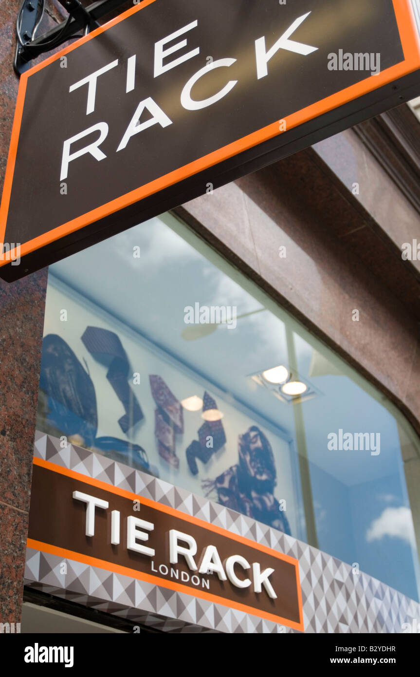 tie rack specialist clothes shop accessory neck Stock Photo - Alamy