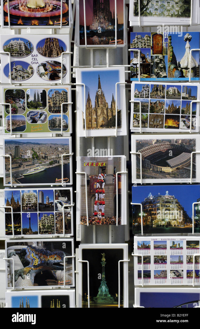 A selection of postcards showing Barcelona, Spain Stock Photo - Alamy