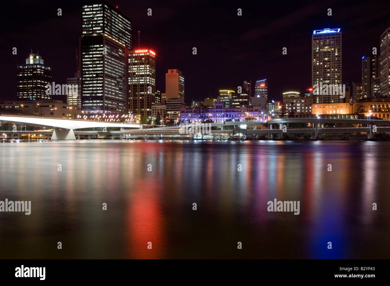 Rainbow of colours in the Brisbane River, Queensland, Australia Stock ...