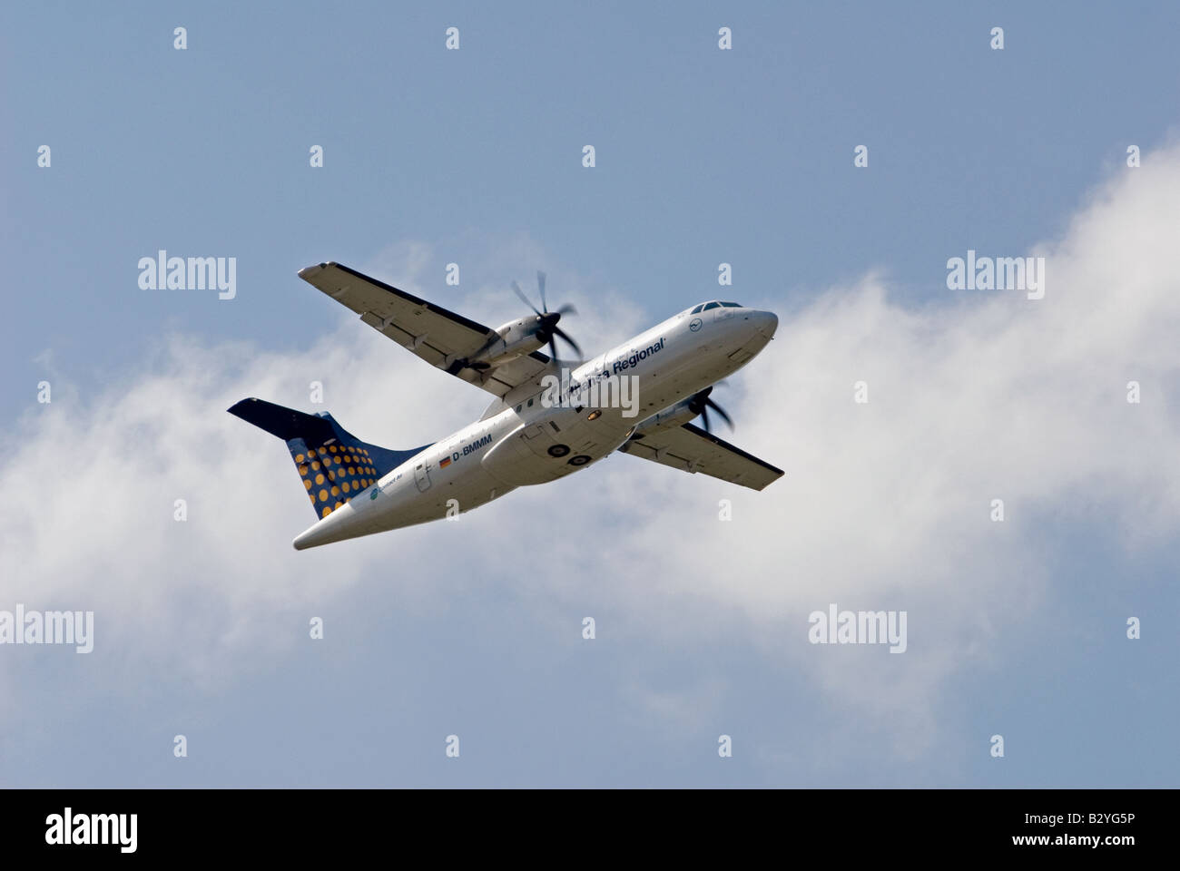 Lufthansa Regional airways turbo-prop passenger aircraft Stock Photo ...