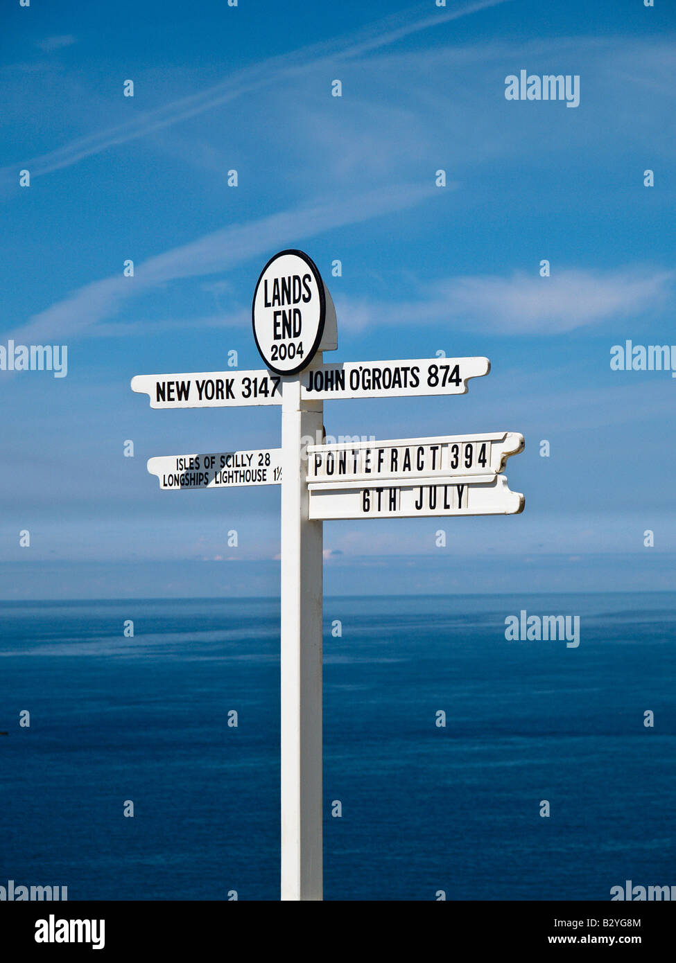The famous sign at Land's End Stock Photo - Alamy