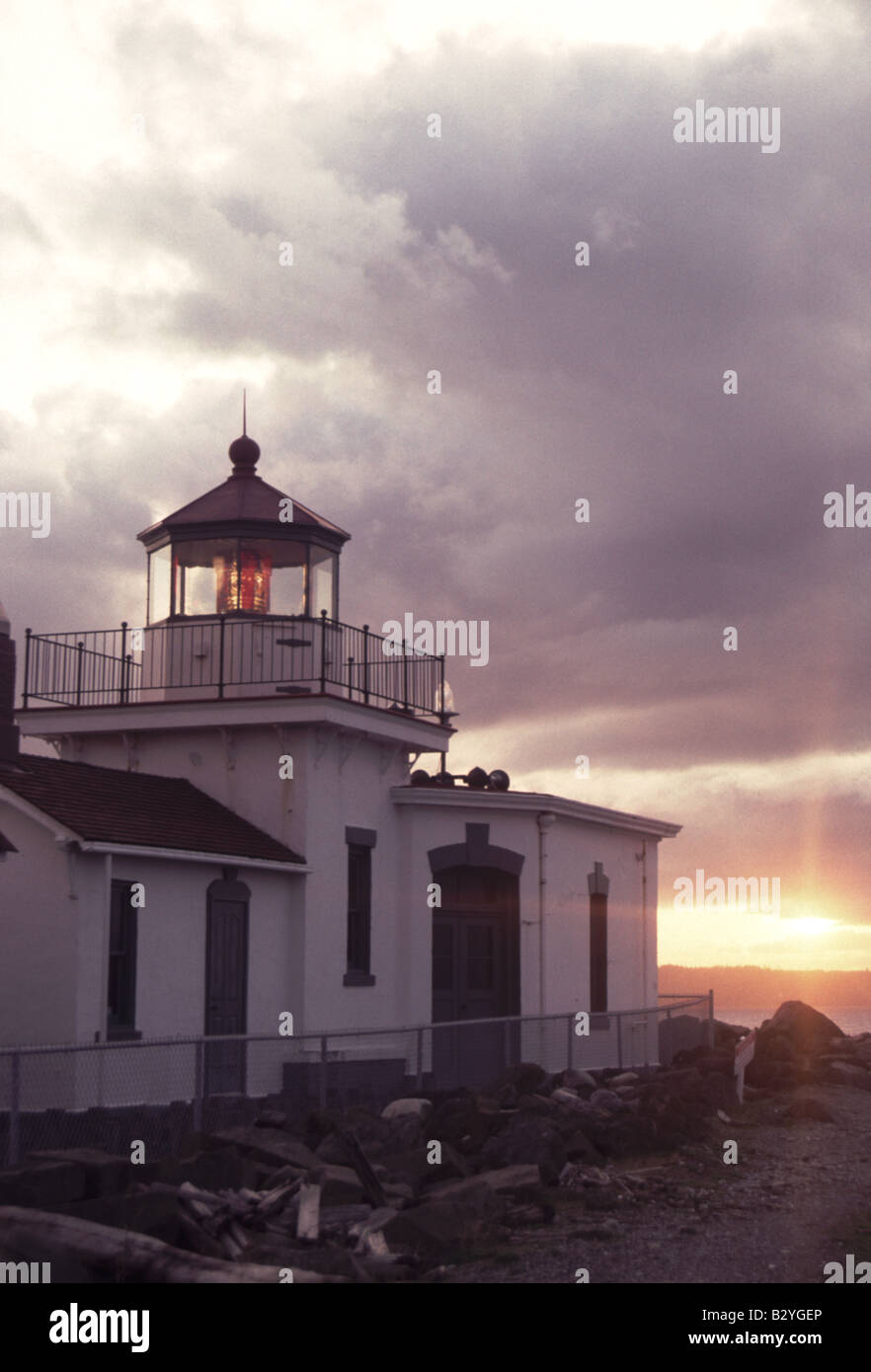 West Point Lighthouse Sandy Point Discovery Park Washington Seattle ...