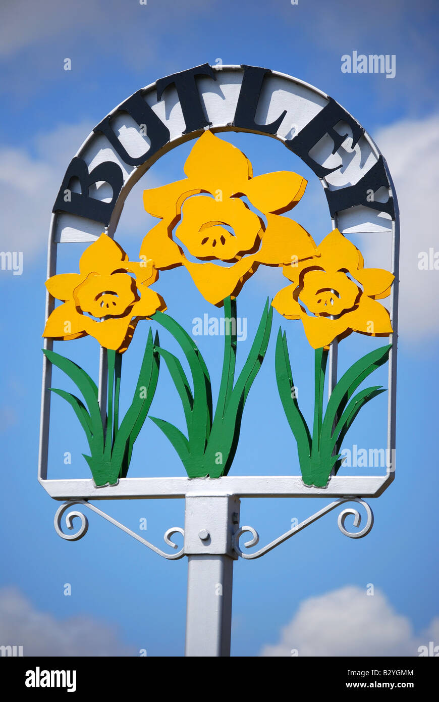 Village sign, The Street, Butley, Suffolk, England, United Kingdom ...