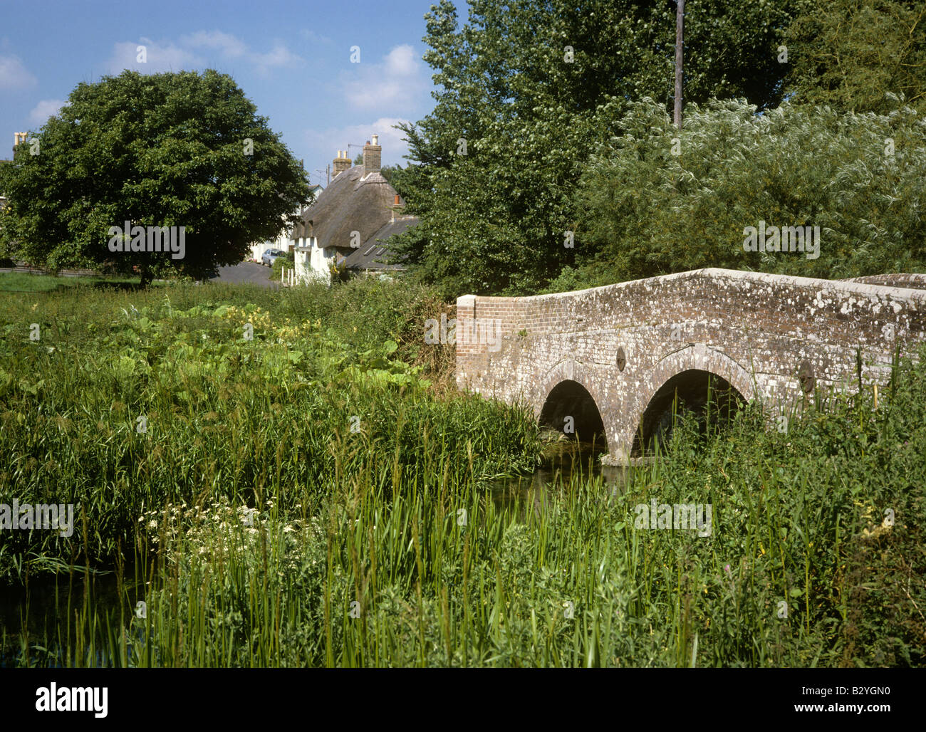 UK England Dorset Lower Bockhampton bridge over River Frome Stock Photo ...