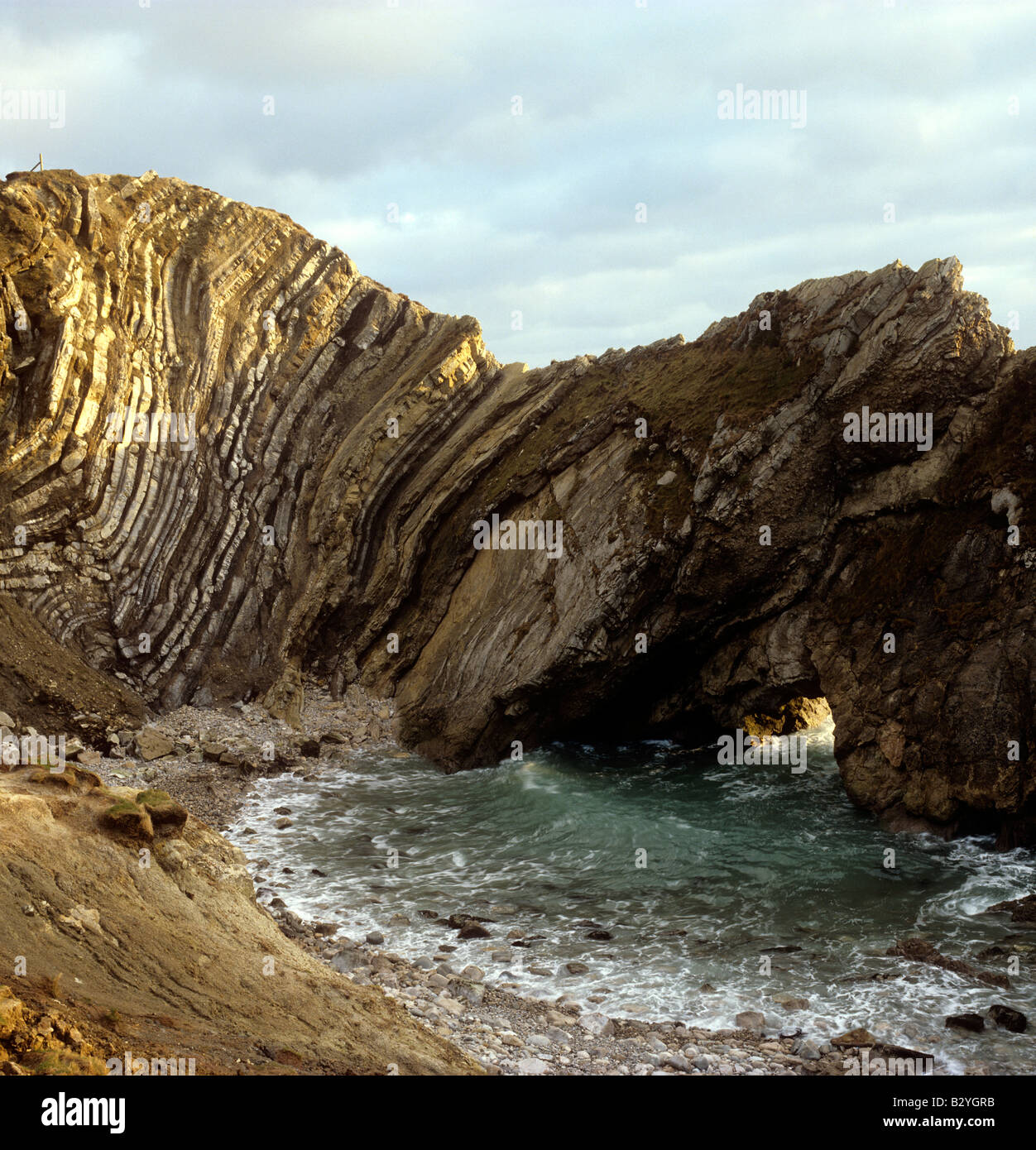 UK England Dorset Lulworth Stair Hole rock formation Stock Photo - Alamy
