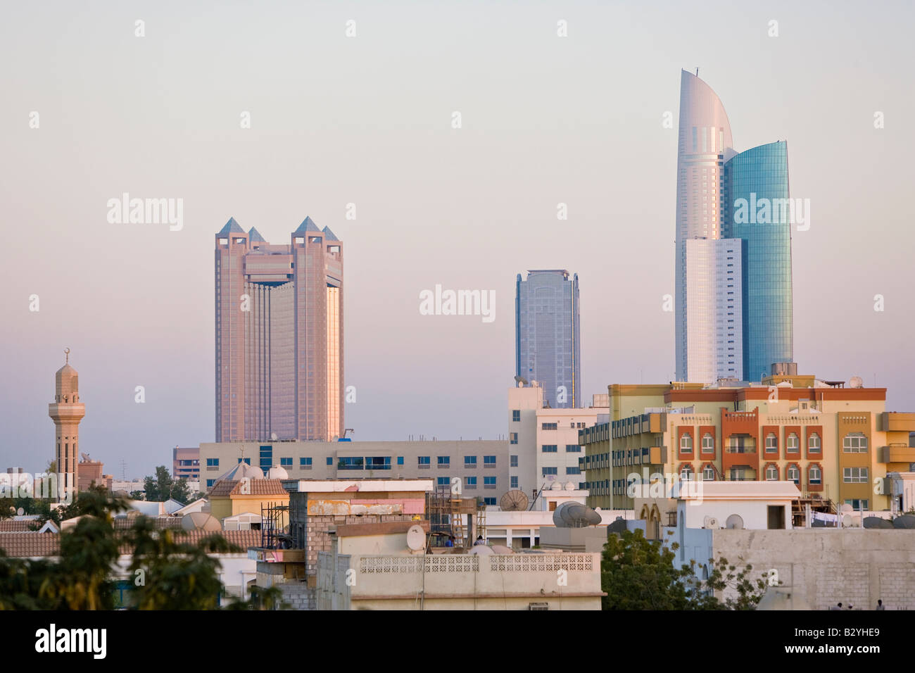 United Arab Emirates Dubai new high rise skyline along Sheikh Zayed Rd ...