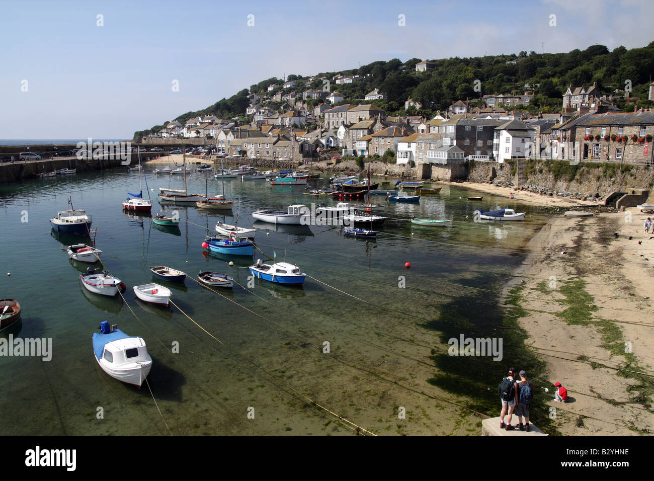 The historic fishing village of Mousehole in Cornwall in England Stock ...
