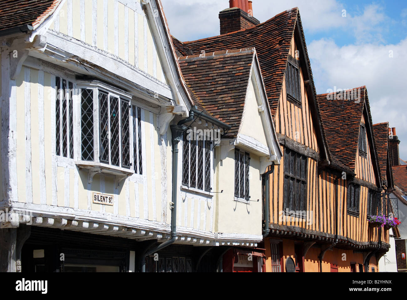 Ancient timber-framed buildings, Silent Street, Ipswich, Suffolk ...