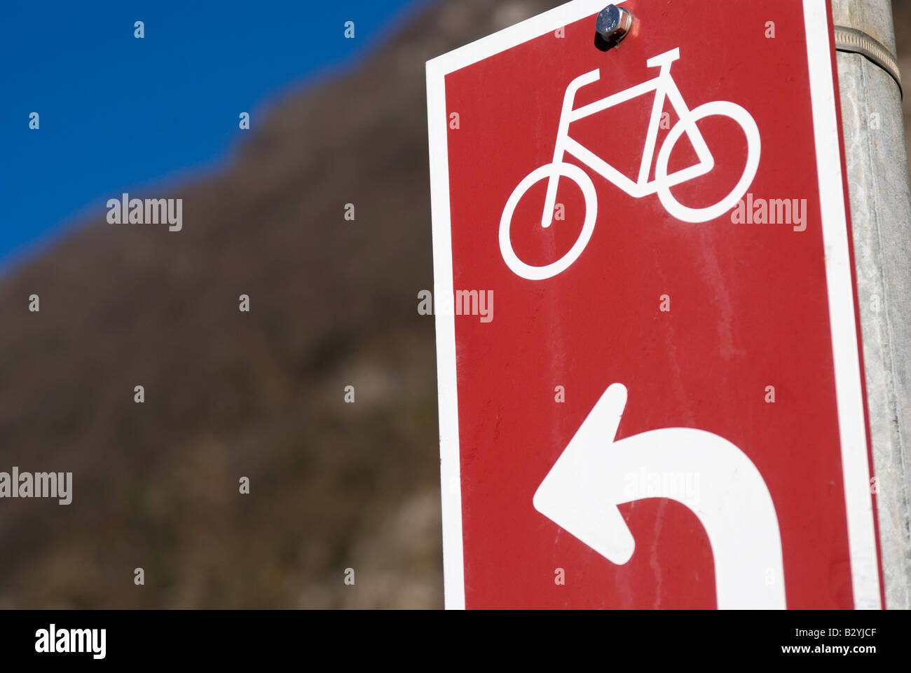 swiss cycling path sign Stock Photo - Alamy