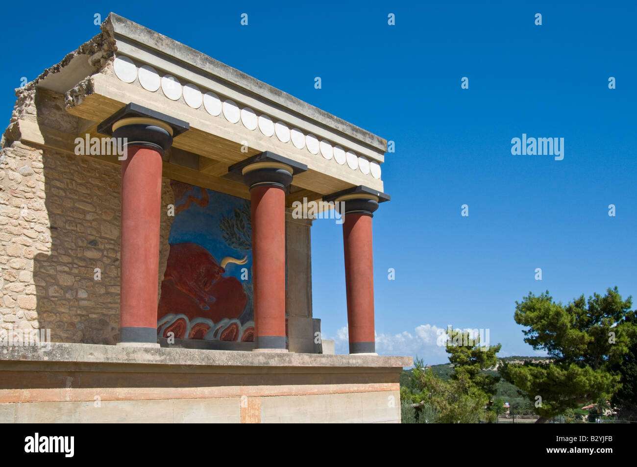 Knossos, Crete, Greece. Minoan Archaeological Site. Stucco Relief of ...