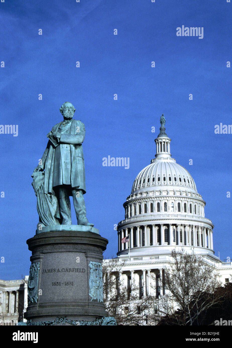 Capital Building Rotunda Washington DC with James Garfield Sculpture ...