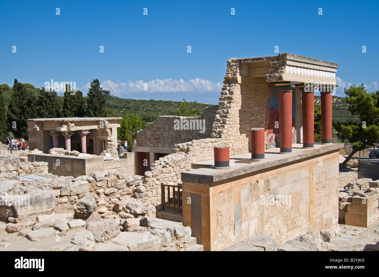 Knossos, Crete, Greece. Minoan Archaeological Site. Lustral Basin (left ...