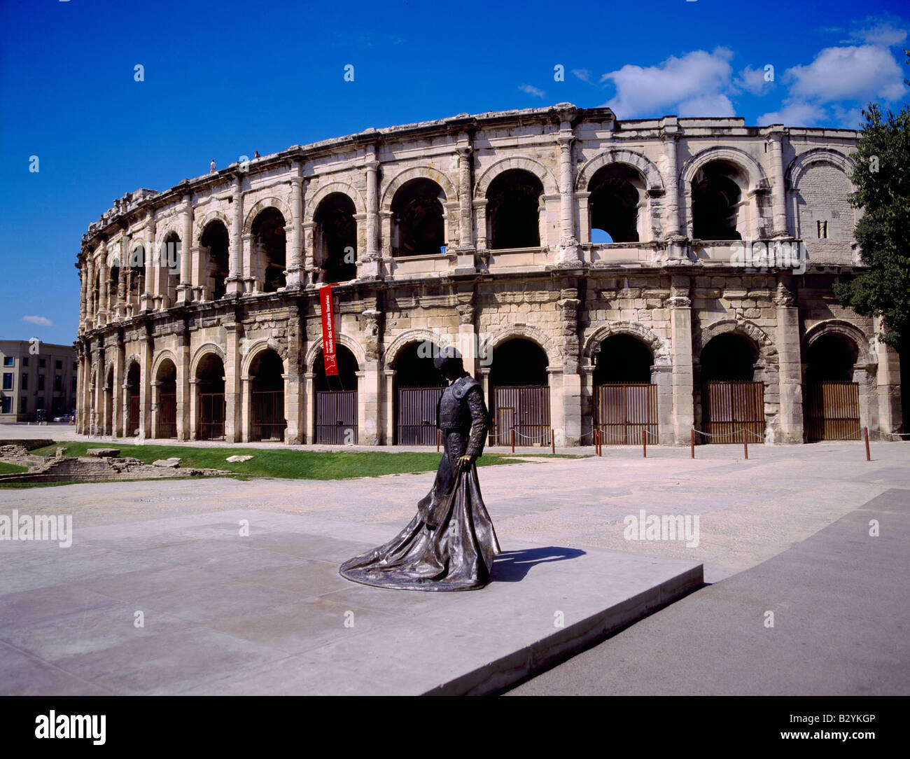 Provence France Nimes Amphitheatre Bullfighter Statue Nimeno II Stock ...