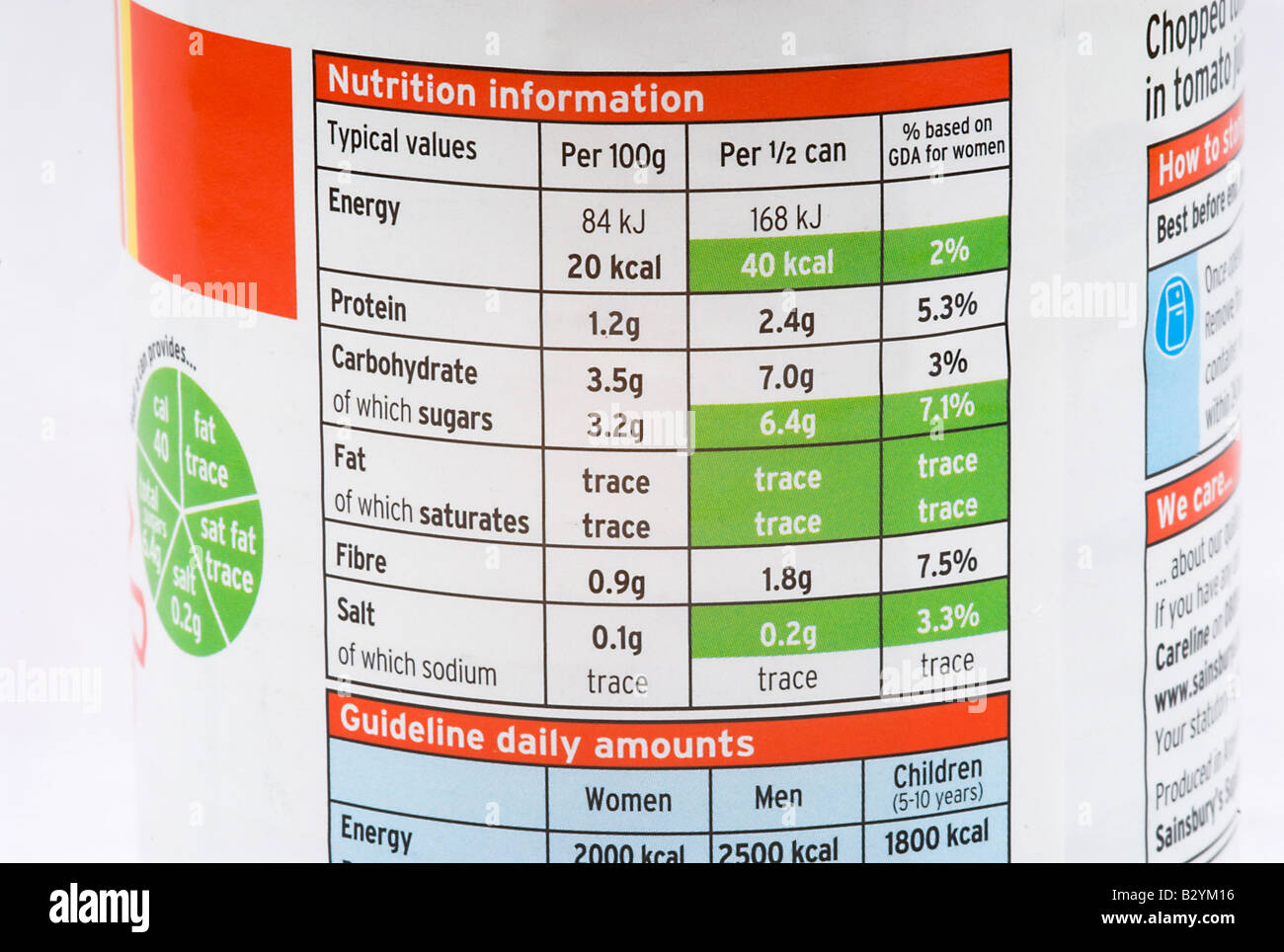Food label information hi-res stock photography and images - Alamy